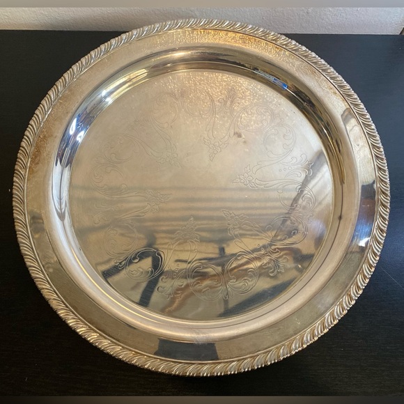 Oneida | Kitchen | Oneida Silver Plated Serving Tray Platter Etched ...